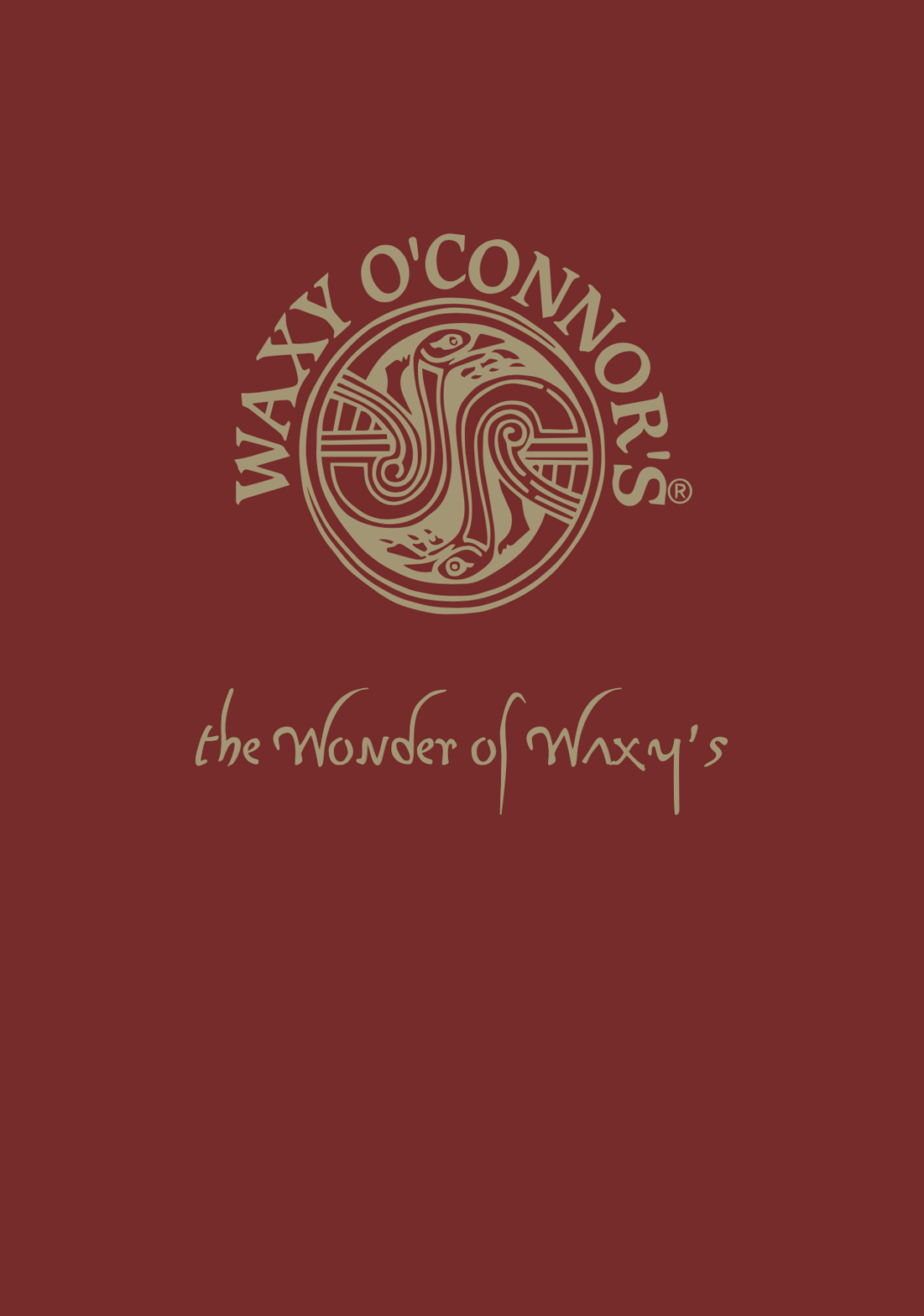 Menus – Waxy O' Connor's Glasgow